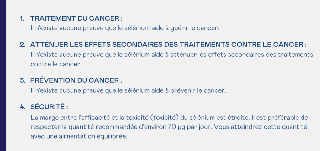 Sélénium - Fondation contre le cancer